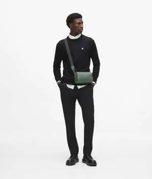 Karl Lagerfeld K/loom Leather Mini Barrel Bag - Thyme