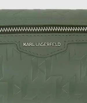 Karl Lagerfeld K/loom Leather Mini Barrel Bag - Thyme