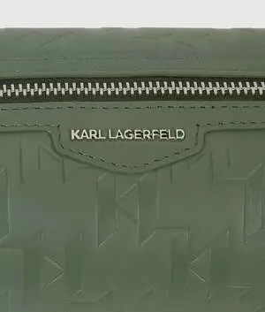 Karl Lagerfeld K/loom Leather Mini Barrel Bag - Thyme