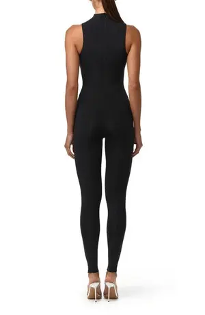 Naked Wardrobe Mock Neck Jumpsuit - Black