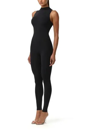 Naked Wardrobe Mock Neck Jumpsuit - Black