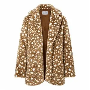 ATS THE LABEL Brielle Bambi Light Faux Fur Coat - Brown