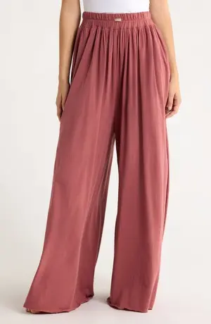 Lunya Organic Pima Wide Leg Lounge Pants - Mull Maple