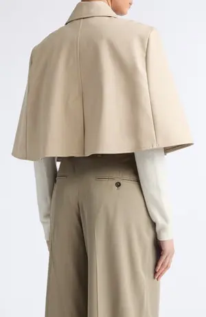 Max Mara Water Repellent Cotton Gabardine Cape - Stone