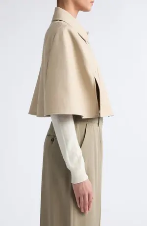 Max Mara Water Repellent Cotton Gabardine Cape - Stone