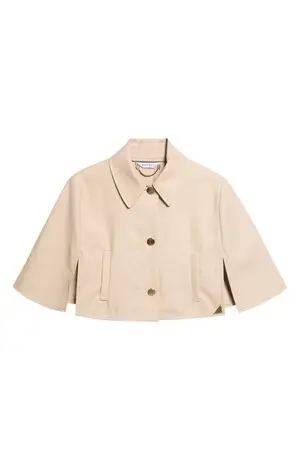 Max Mara Water Repellent Cotton Gabardine Cape - Stone