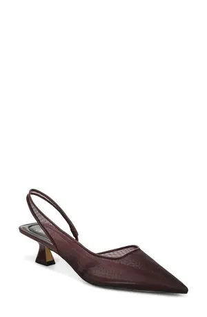 Franco Sarto Devin Slingback Half D'orsay Pointed Toe Kitten Heel Pump - Red