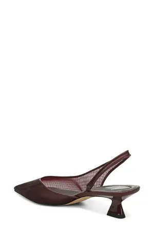 Franco Sarto Devin Slingback Half D'orsay Pointed Toe Kitten Heel Pump - Red