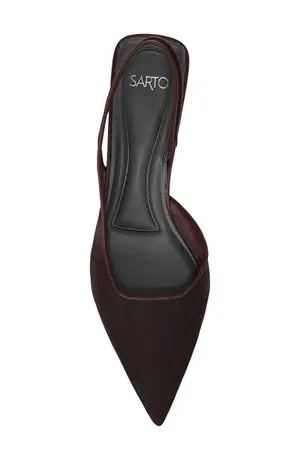 Franco Sarto Devin Slingback Half D'orsay Pointed Toe Kitten Heel Pump - Red