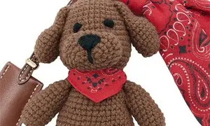 Mango Teddy Bear Plushie With Scarf Bag Charm