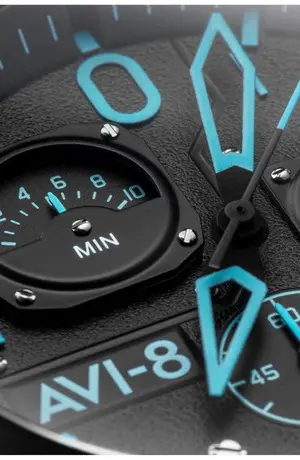 AVI-8 Hawker Hunter Retrograde Chronograph Leather Strap Watch