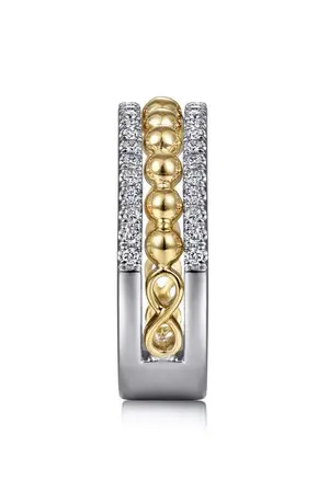 GABRIEL & CO. Two-tone 14k Gold & Diamond Band Ring