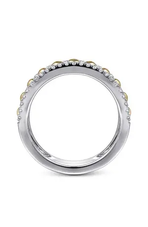 GABRIEL & CO. Two-tone 14k Gold & Diamond Band Ring