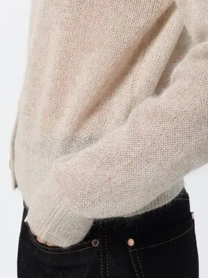 Brunello Cucinelli Wool Crewneck Cardigan With Dropped Shoulders