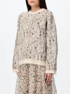 Brunello Cucinelli Abstract Print Wool And Mohair Blend Crewneck Jumper - Multicolor