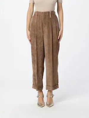 Brunello Cucinelli Brunello Cucinelli Wide-Leg Cropped Cashmere Corduroy Velvet Trousers Hazel