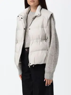 Brunello Cucinelli Water-repellent Quilted Technical Vest With High Neck - Grey