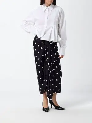 Sportmax Polka-dot Silk Midi Wrap Skirt - Black