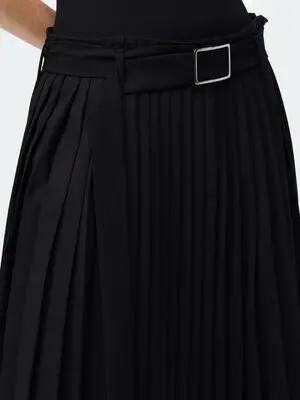 Sportmax Pleated Virgin Wool-blend Midi Skirt