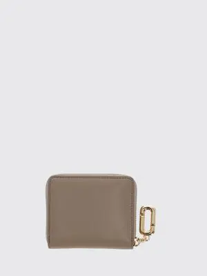 Marc Jacobs Scene Small Leather Wallet With Zip Closure And Card Slots - Grey