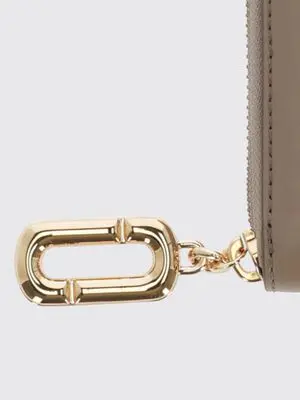 Marc Jacobs Scene Small Leather Wallet With Zip Closure And Card Slots - Grey