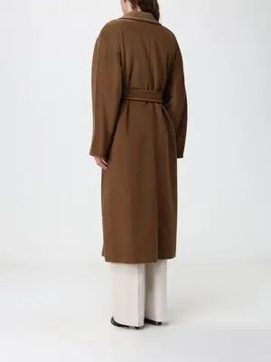 Max Mara Madame Double-breasted Long Wool Coat With Belt - Brown
