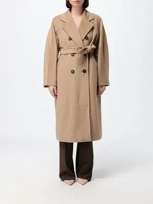 Max Mara Madame Double-breasted Long Wool Coat With Belt - Camel