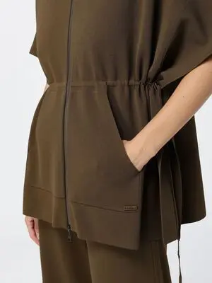 Max Mara Hooded Viscose Cape With Zip Closure - Green