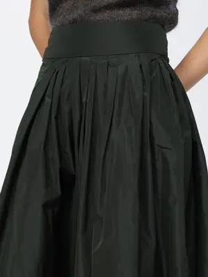Max Mara High-waisted A-line Midi Skirt In Technical Fabric - Emerald