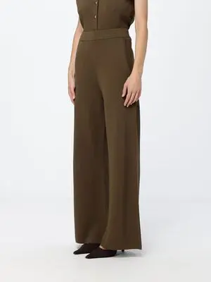 Max Mara High-waisted Wide-leg Knit Wool Trousers - Green
