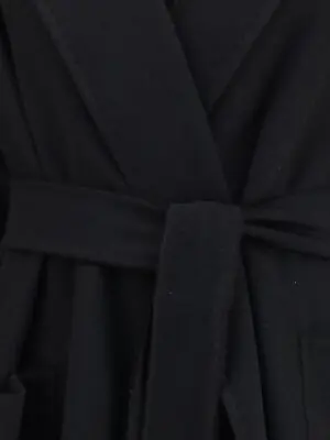 Max Mara Ludmilla Long Cashmere Belted Robe Coat - Black
