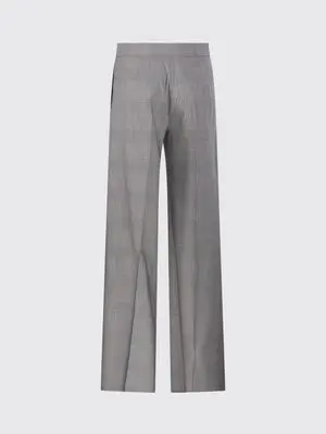 Max Mara Prince Of Wales Check Wool Flare Trousers - Grey