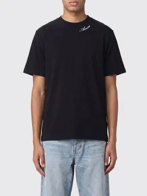 Amiri Drop Shoulder Crewneck T-shirt In Cotton And Modal Blend Black