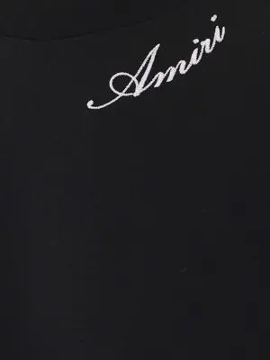 Amiri Drop Shoulder Crewneck T-shirt In Cotton And Modal Blend - Black