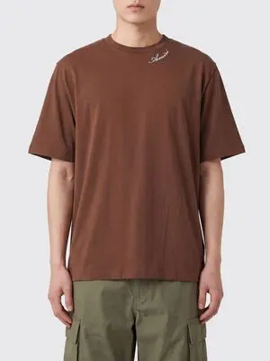 Amiri Drop Shoulder Crewneck T-shirt In Cotton And Modal Blend - Brown