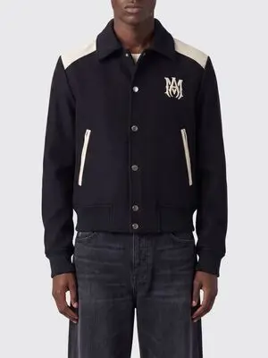 Amiri Varsity Monogram Wool Blend Bomber Jacket - Black