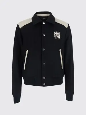 Amiri Varsity Monogram Wool Blend Bomber Jacket - Black