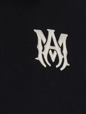 Amiri Varsity Monogram Wool Blend Bomber Jacket - Black