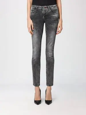 Philipp Plein Mid-rise Skinny Stretch Denim Jeans - Grey