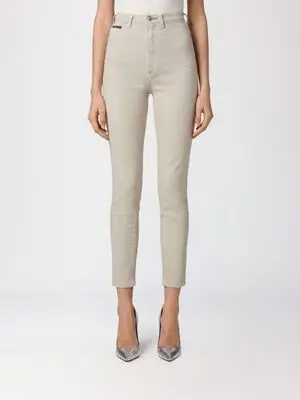 Philipp Plein High-waisted Cropped Skinny Stretch Jeans - Beige