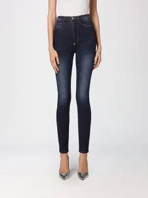 Philipp Plein High-waisted Cropped Skinny Stretch Jeans With Used Effect - Blue