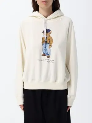Polo Ralph Lauren Cotton Hoodie With Teddy Bear Print - White