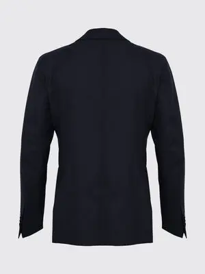 Tagliatore Double-breasted Blazer In Stretch Virgin Wool With Peak Lapels