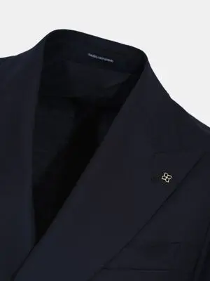 Tagliatore Double-breasted Blazer In Stretch Virgin Wool With Peak Lapels