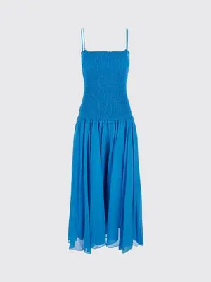 Tory Burch A-line Off-the-shoulder Silk And Cotton Blend Midi Dress