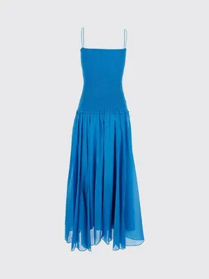 Tory Burch A-line Off-the-shoulder Silk And Cotton Blend Midi Dress