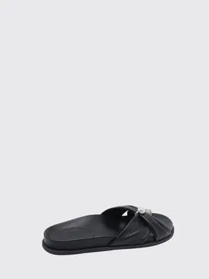 JIMMY CHOO Rafi Embellished Smooth Calfskin Slide Sandals - Black
