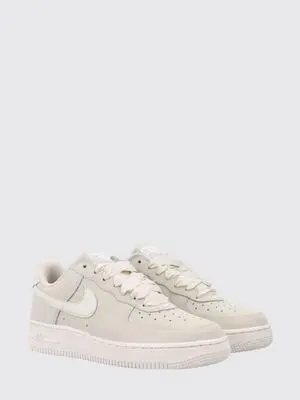 Nike Air Force 1 Smooth Leather Trainers With Perforated Toe And Swoosh Logo - Mastic