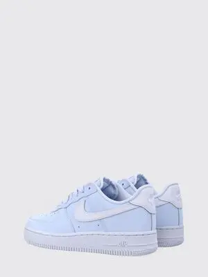 Nike Force 1 Smooth Leather Trainers With Perforated Toe And Swoosh Logo - Sky