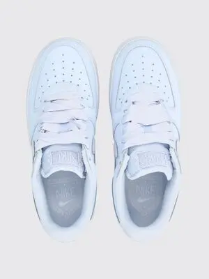 Nike Force 1 Smooth Leather Trainers With Perforated Toe And Swoosh Logo - Sky